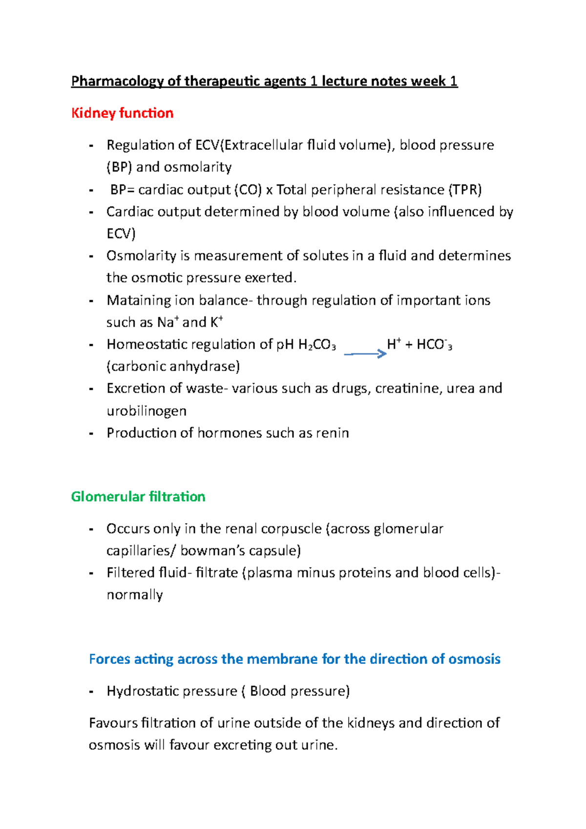 Pharmacology Of Therapeutic Agents 1 Lecture Notes Week 1 ...