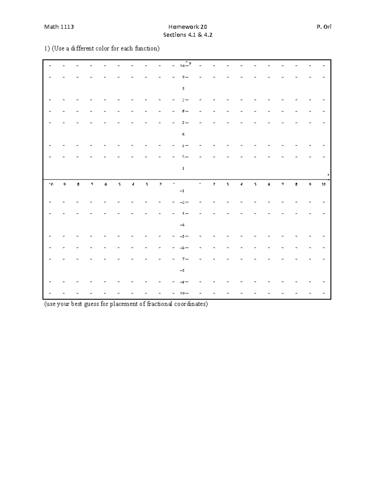 Homework 20 - practice - Sections 4 & 4. (Use a different color for ...
