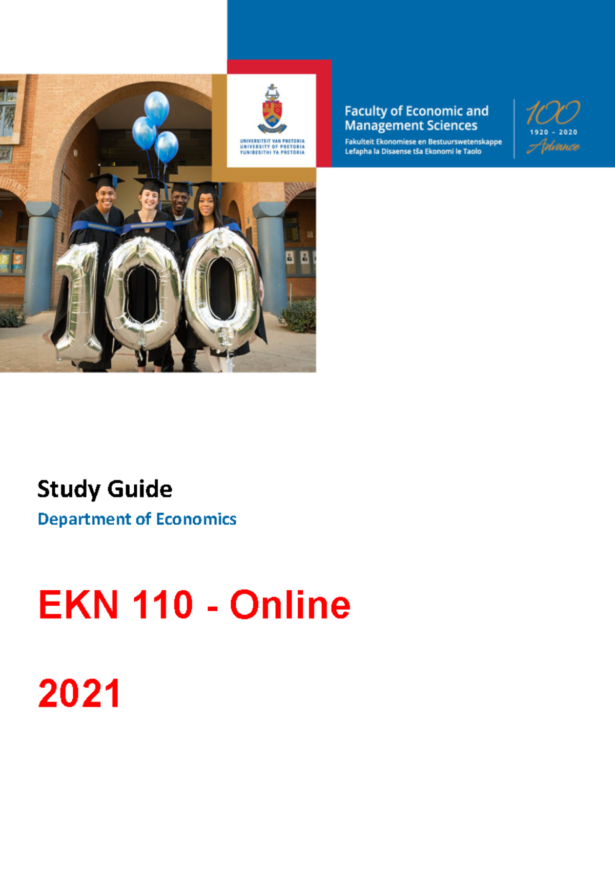 2021 Study Guide EKN 110 Online - Study Guide Department of Economics ...