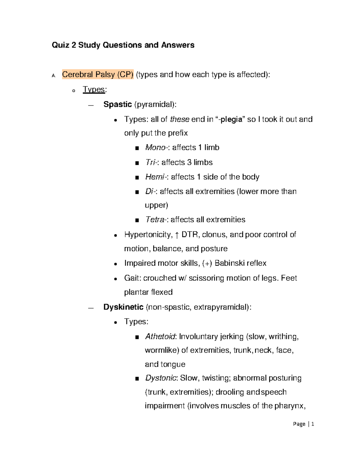 Quiz 2 Study Questions and Answers - Quiz 2 Study Questions and Answers ...