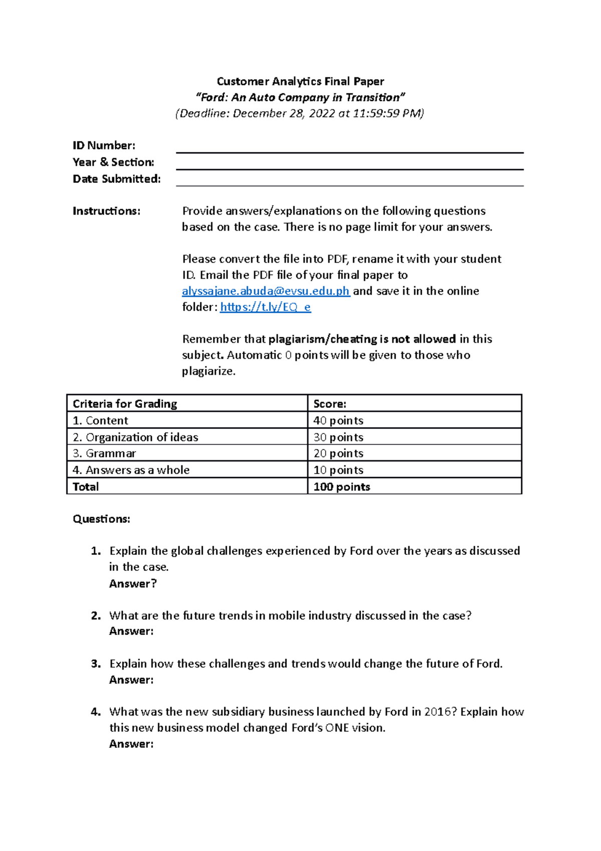 Final Paper Template - International Business and Trade - Customer ...