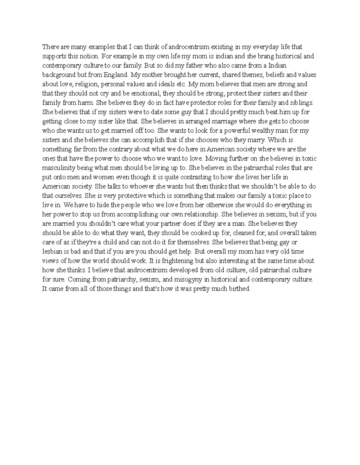 Assignment 8 - psyc - There are many examples that I can think of ...