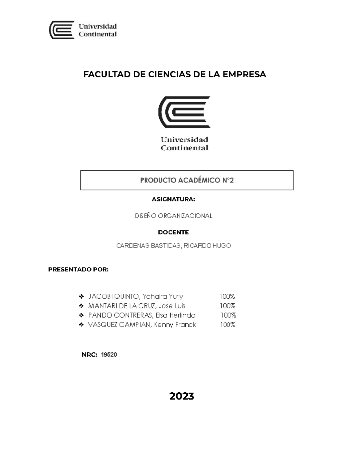 Wiwiiw - producto académico 2 - FACULTAD DE CIENCIAS DE LA EMPRESA ...