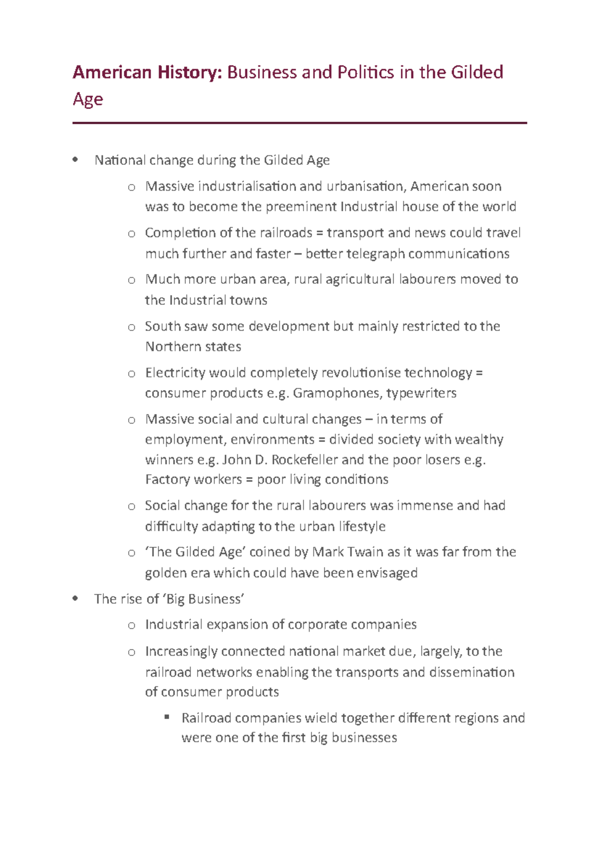 Business and Politics in the Gilded Age - American History: Business ...