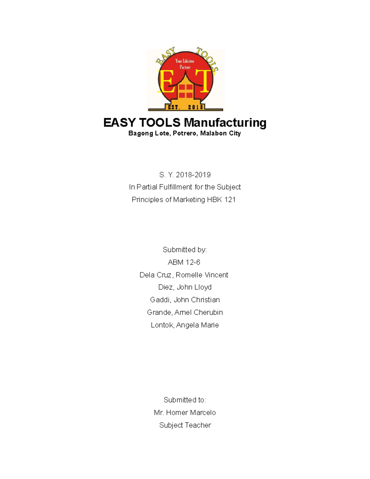 EASY Tools manufacturing Write Up 1 - EASY TOOLS Manufacturing Bagong ...