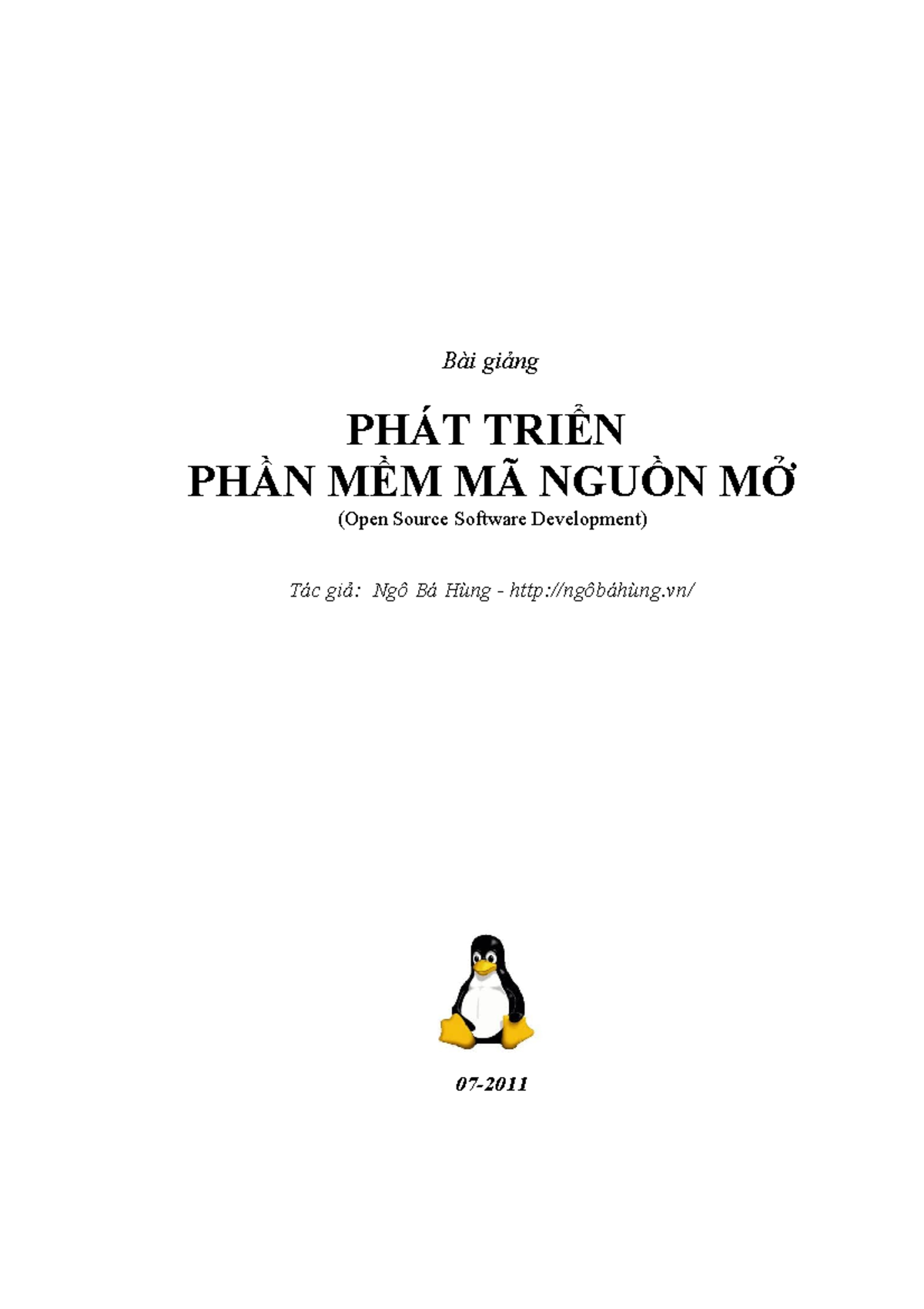 Phan Tich Phan Mem Bài Giảng PhÁt TriỂn PhẦn MỀm MÃ NguỒn MỞ Open