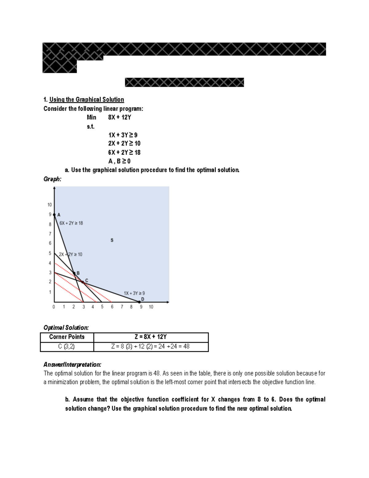 Management Science assignment in using Graphical solutions - 1. **Using ...
