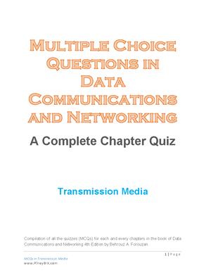 Data Communications by Foruzan - MCQ's with Answer - DATA COMMUNICATIONS and NETWORKING 3 rd ...