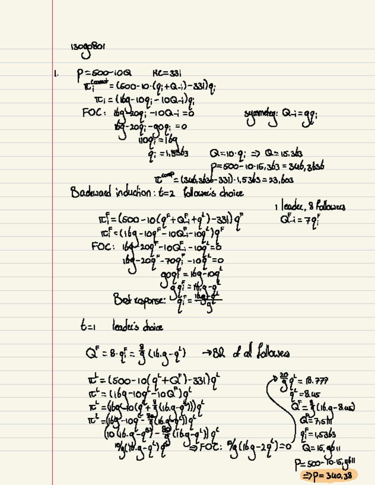 IO assignment 2022/23 - 1309080 1. P = 500-100M2= 331 icunot=(500-18 ...