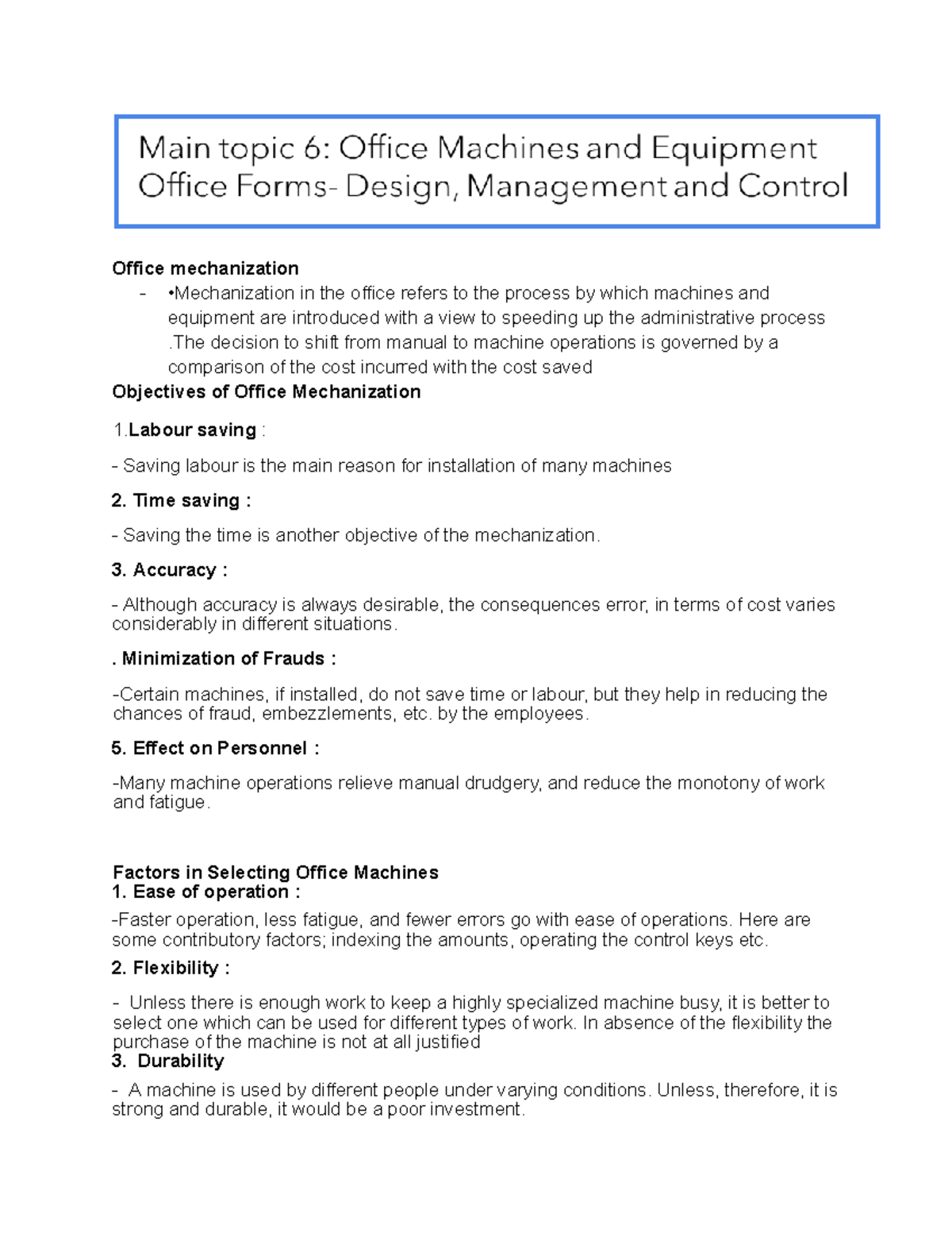 Group-6- Office- Machines-AND- Equipment - Office mechanization ...