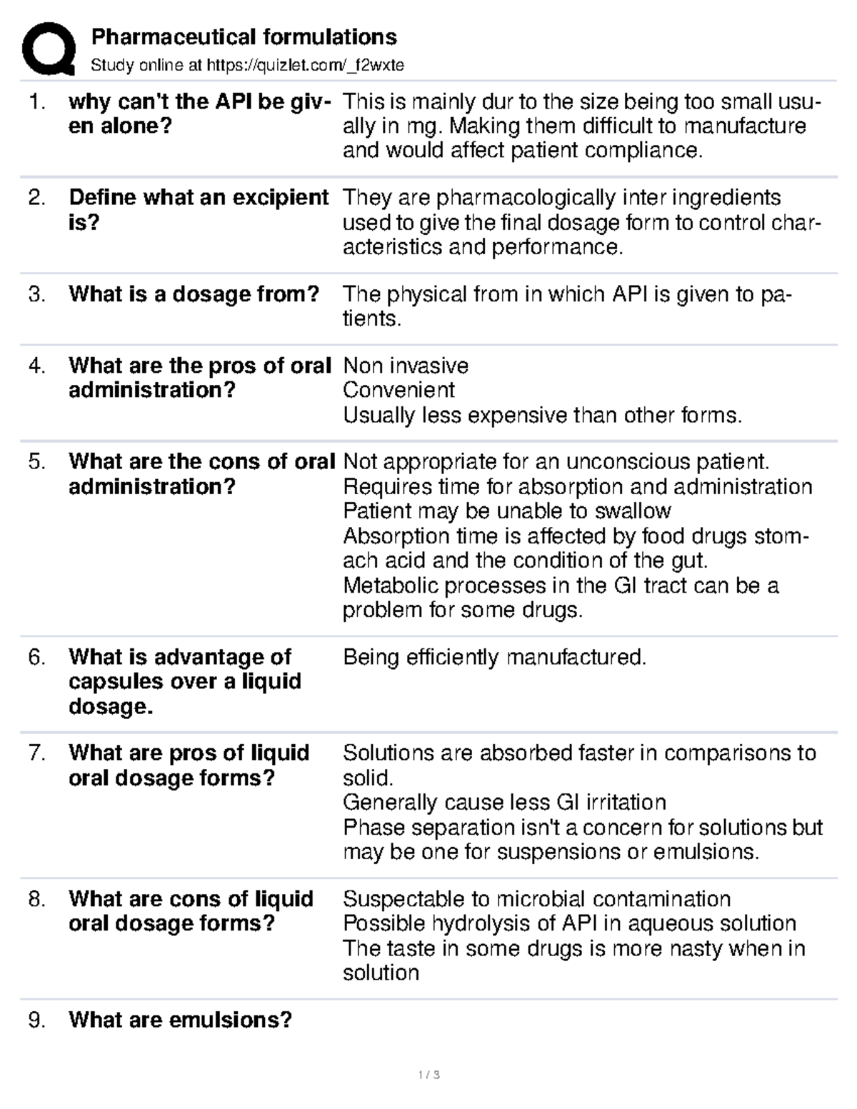 Pharmaceutical formulations - Pharmaceutical formulations Study online ...