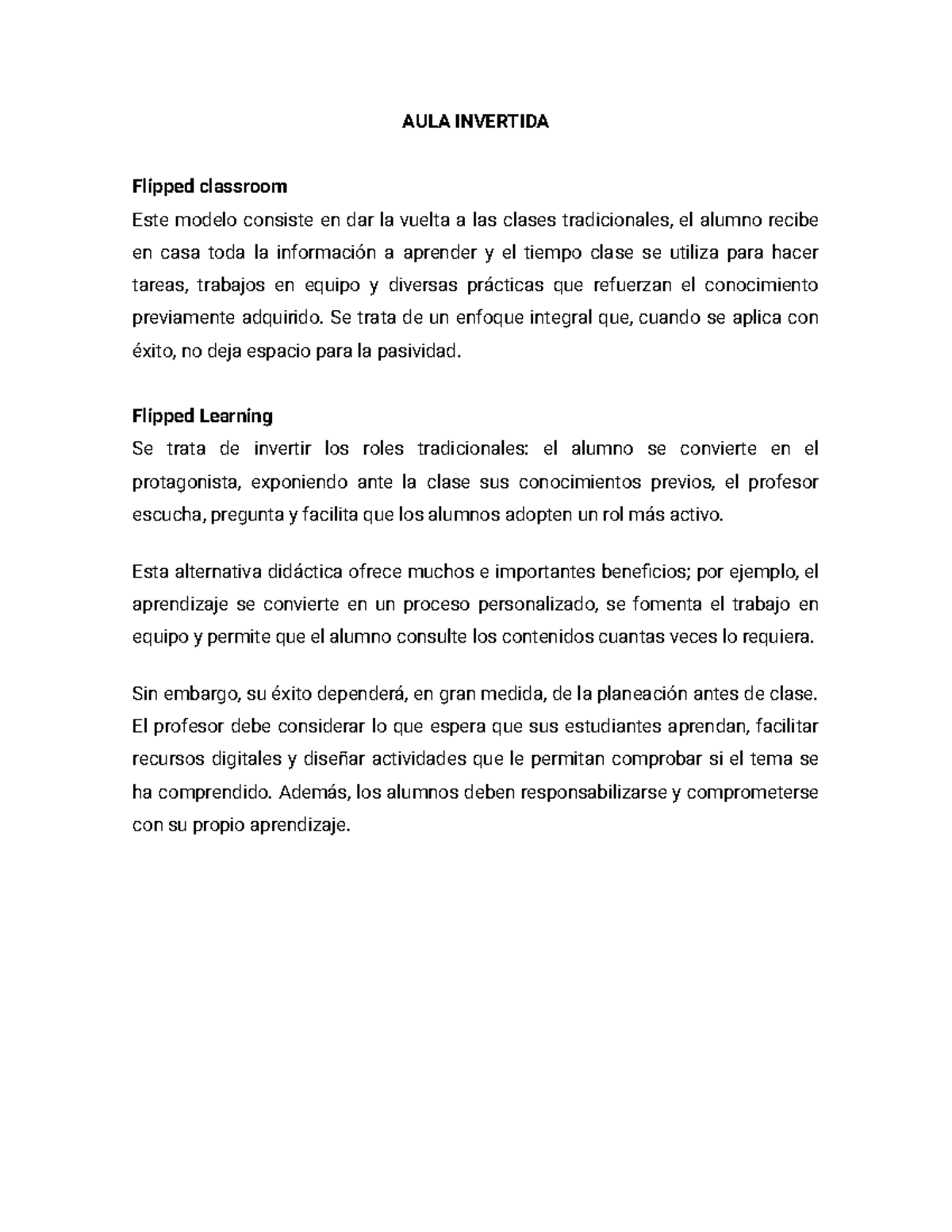 AULA Invertida - AULA INVERTIDA Flipped classroom Este modelo consiste ...