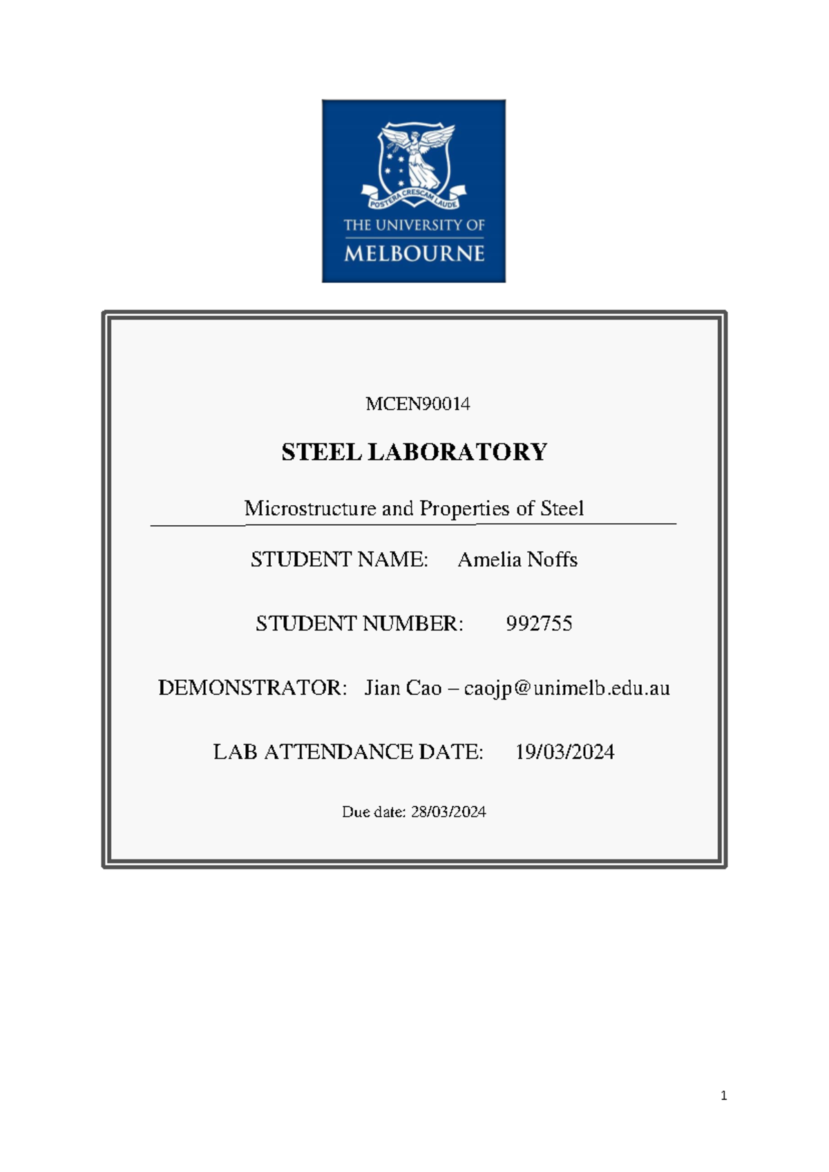 Steel Lab Report - MCEN STEEL LABORATORY Microstructure and Properties ...