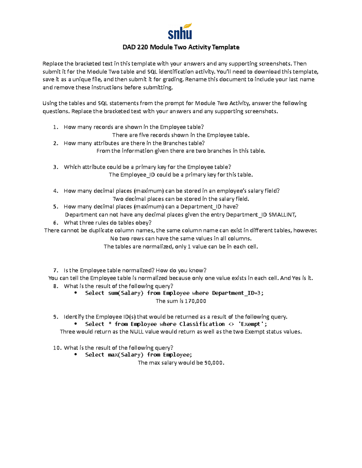 DAD 220 Module Two Activity Template - DAD 220 Module Two Activity Template Replace the ...