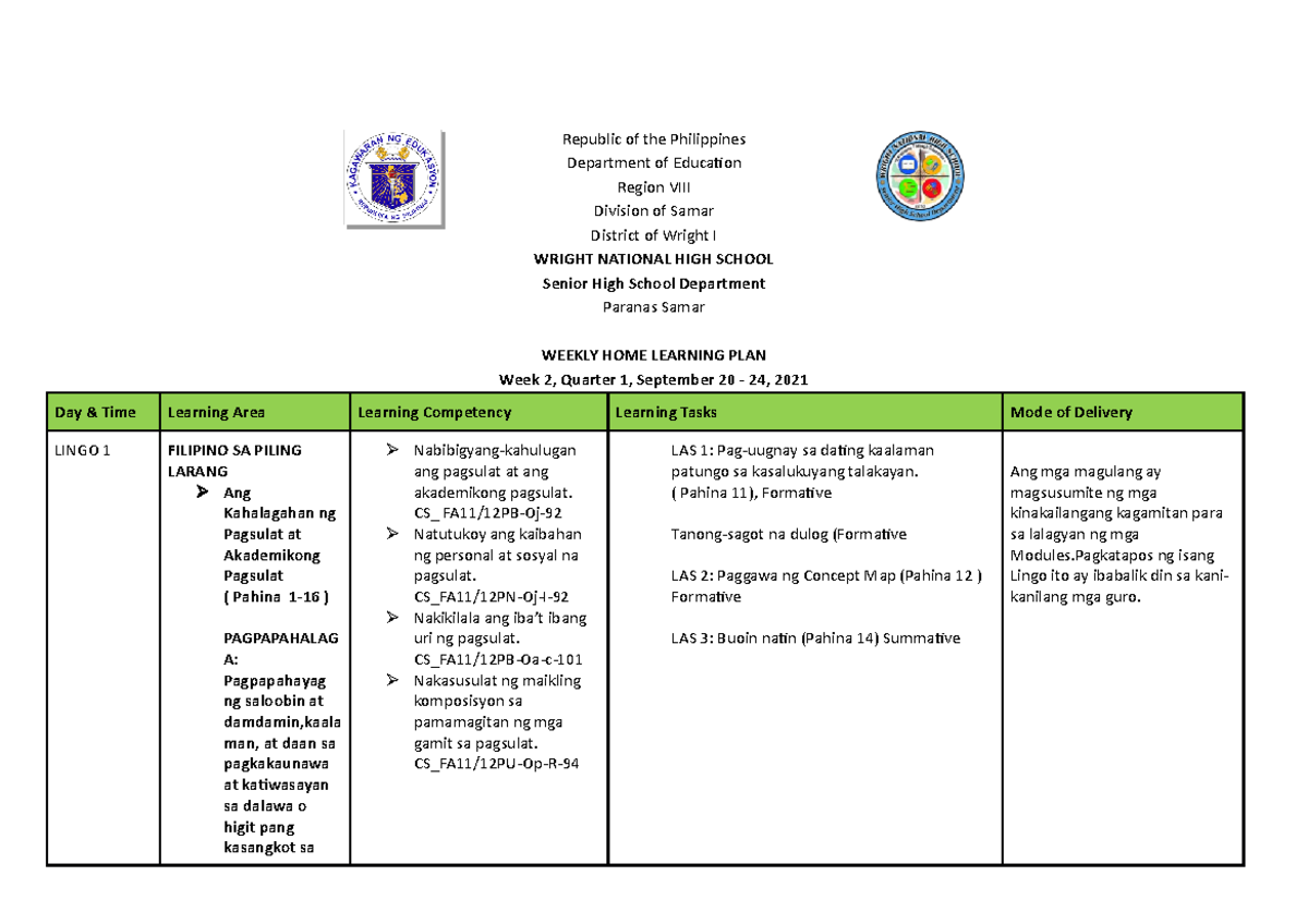1 - NonelDJoaihsd - Republic of the Philippines Department of Education ...