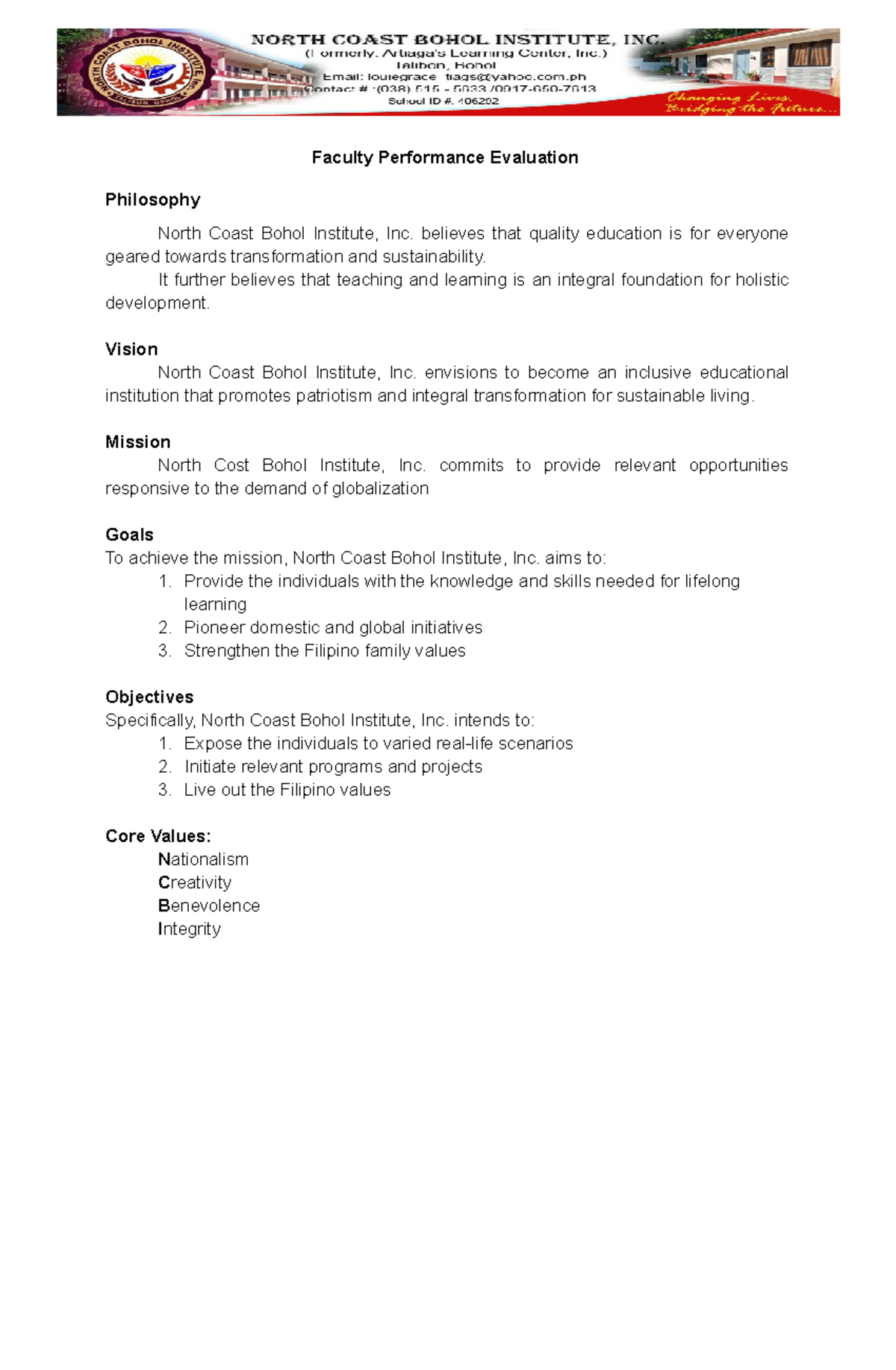 Faculty Performance Evaluation - Faculty Performance Evaluation ...