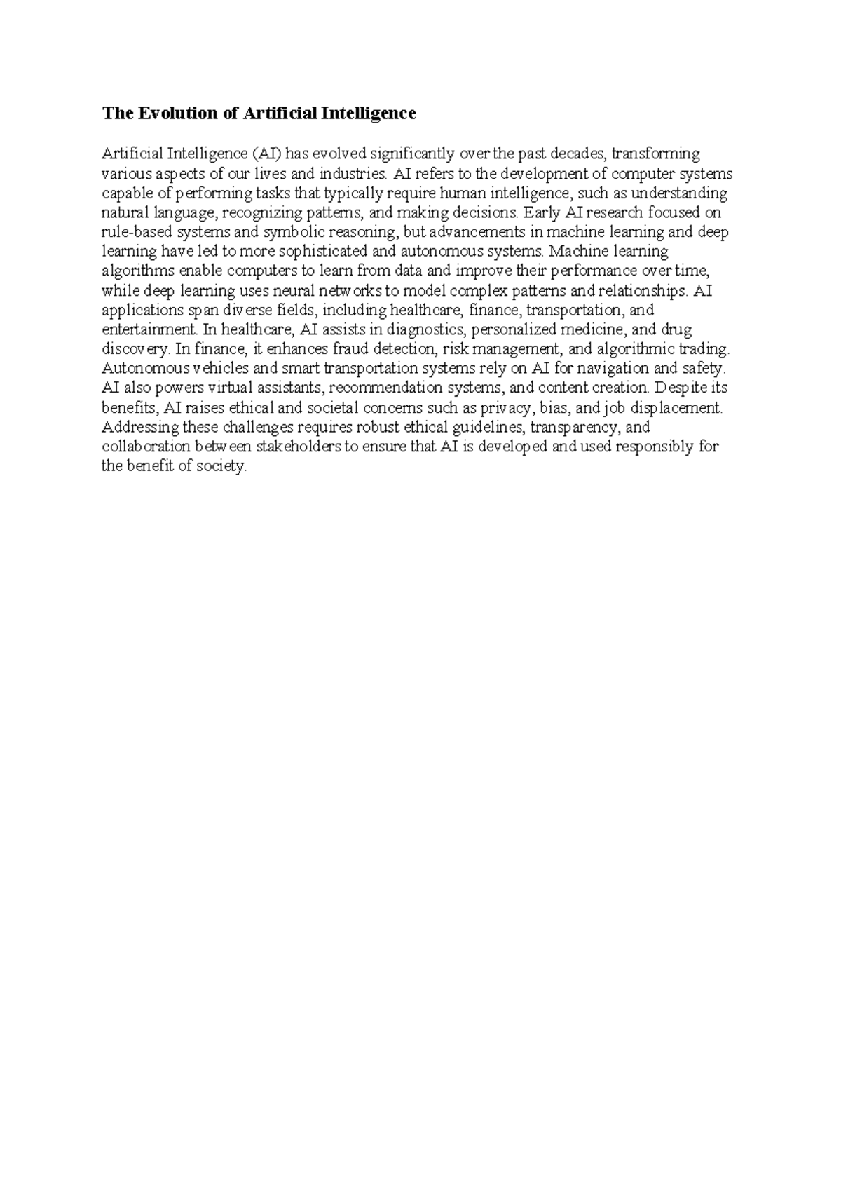 The Evolution of Artificial Intelligence - The Evolution of Artificial ...