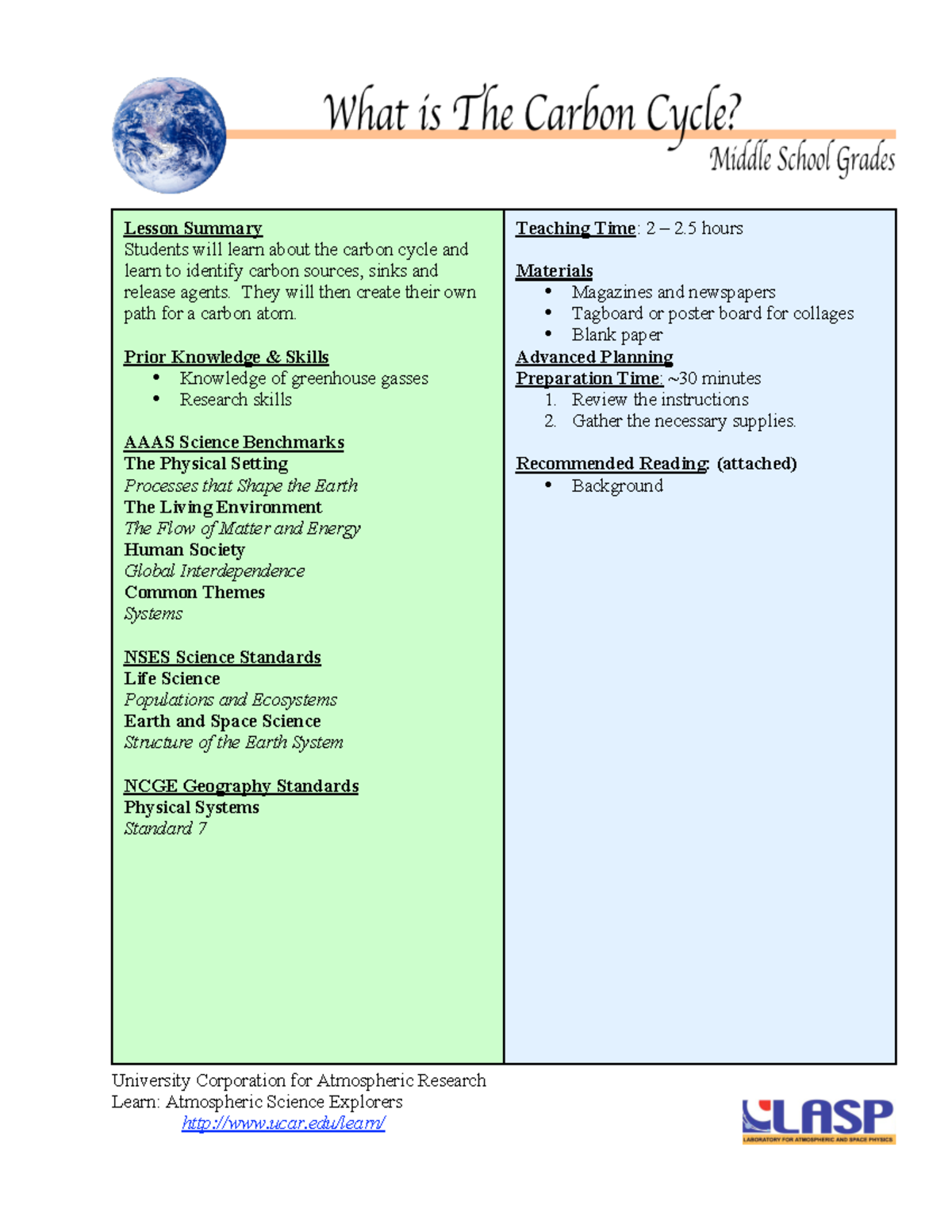 What is the Carbon Cycle - Lesson Summary Students will learn about the ...