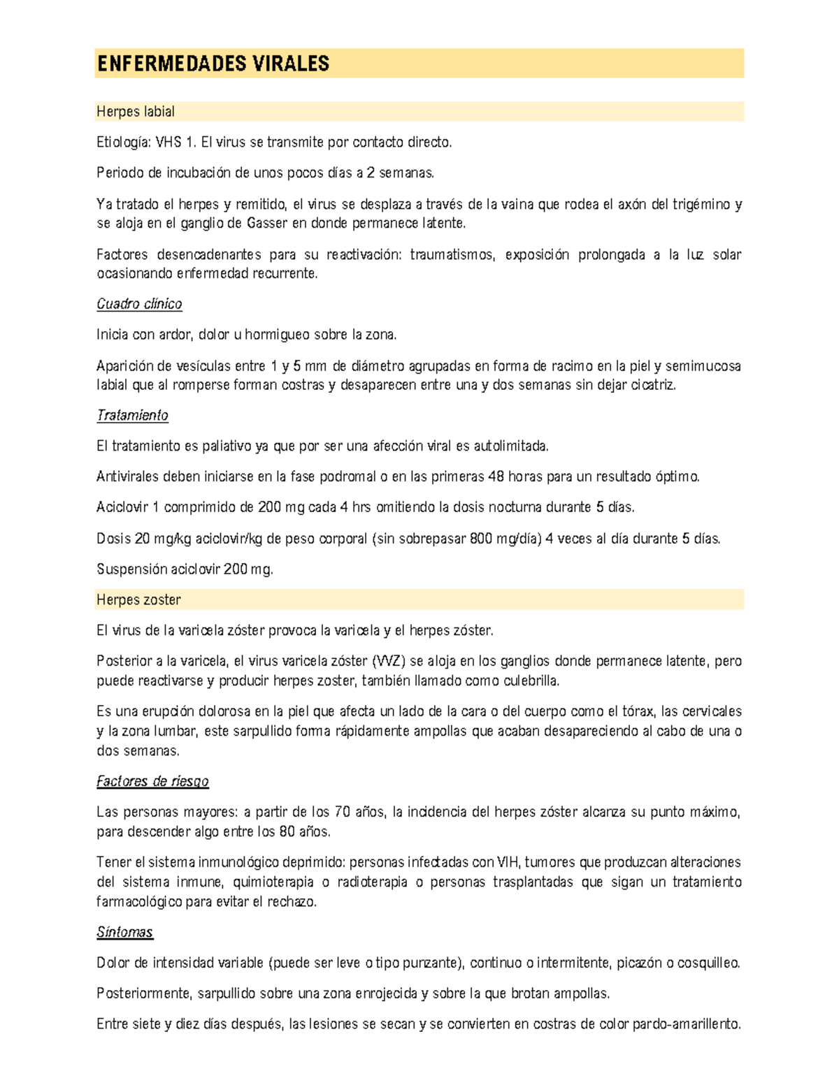 C07 Enfermedades Virales ( Herpes Y SIDA) - ENFERMEDADES VIRALES Herpes ...