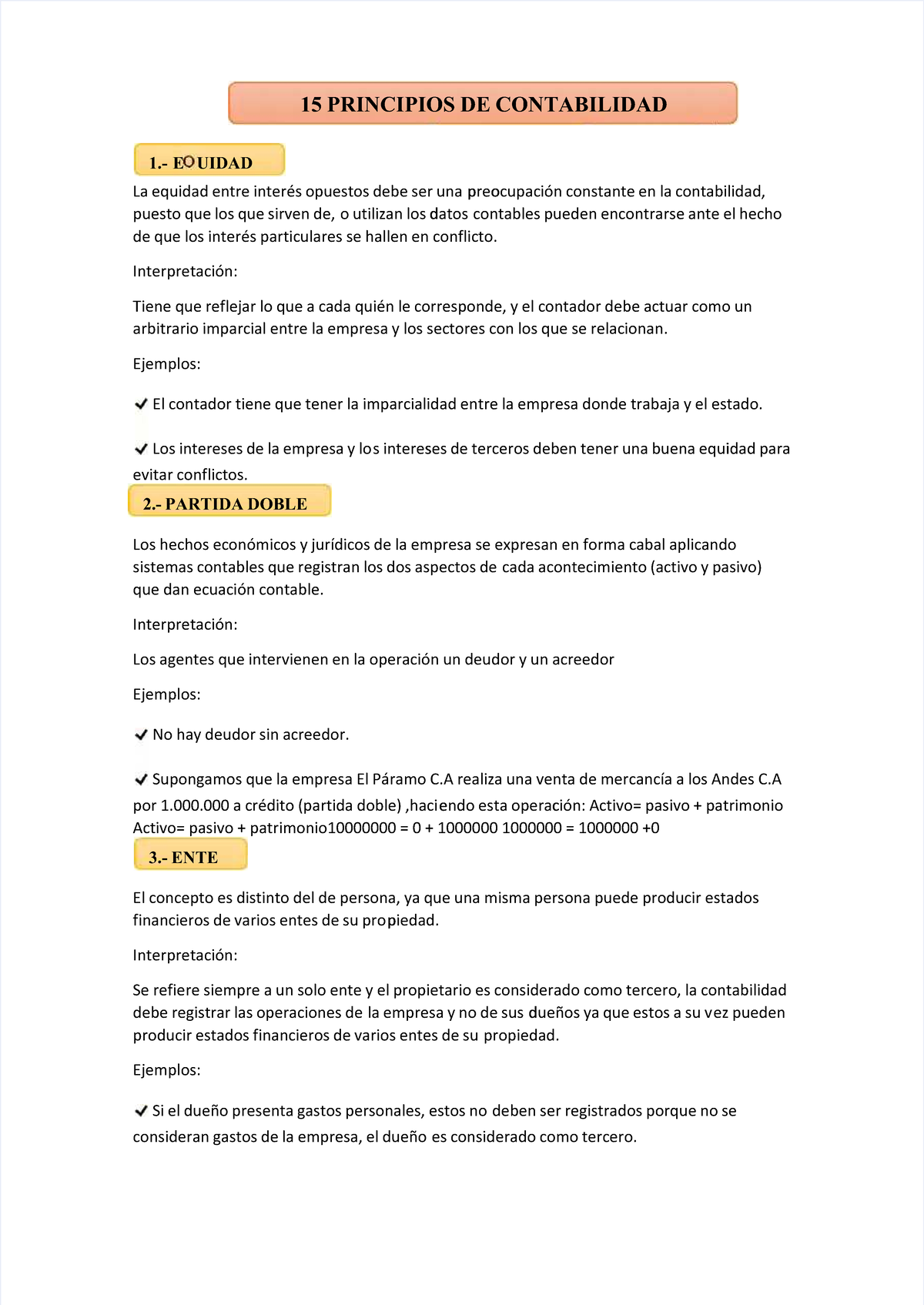 15 principios de contabilidad apuntes de contabilidad - La equidad ...