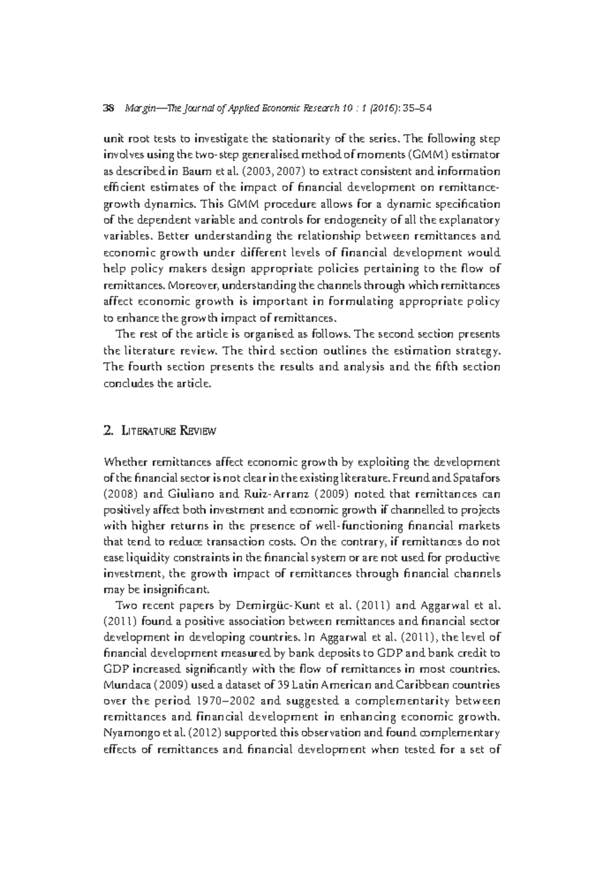 Litreview 9 - Remittances Literature Review - 38 Margin—The Journal of ...