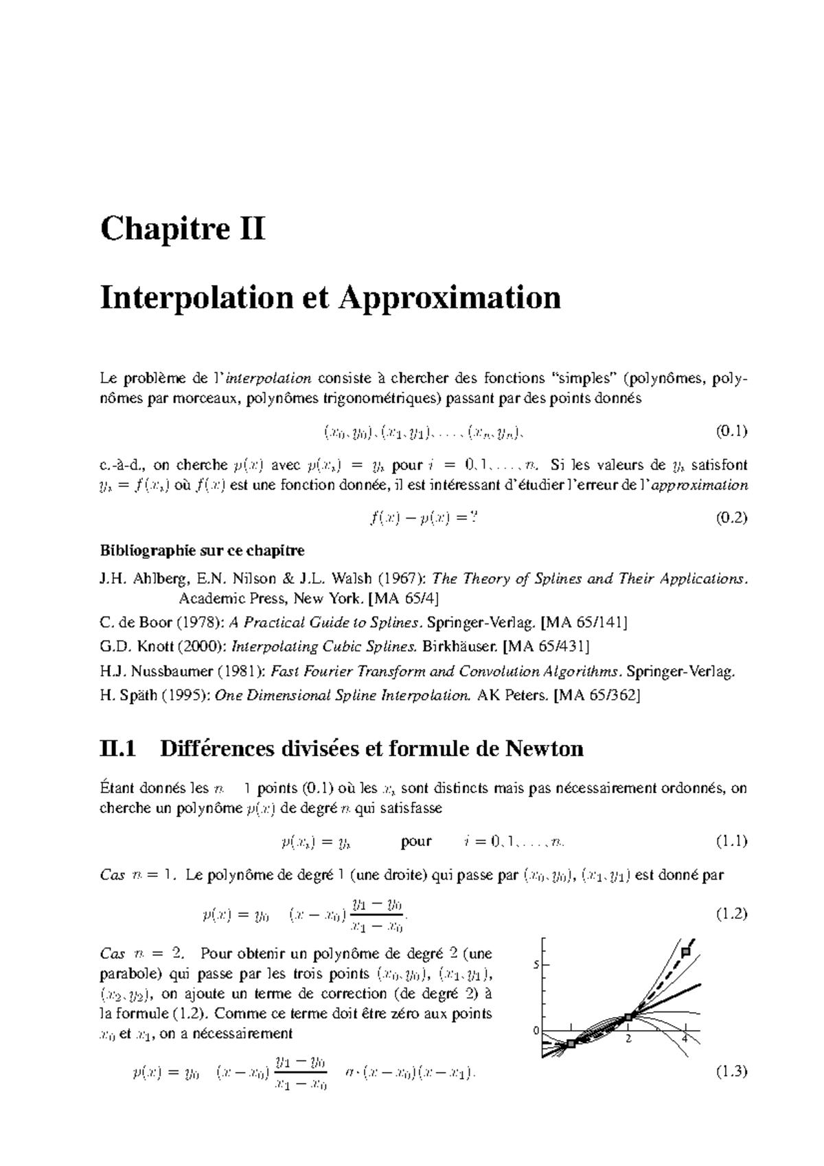 Chap2 - Analyse numériques - Chapitre II Interpolation et Approximation Le probleme de - Studocu