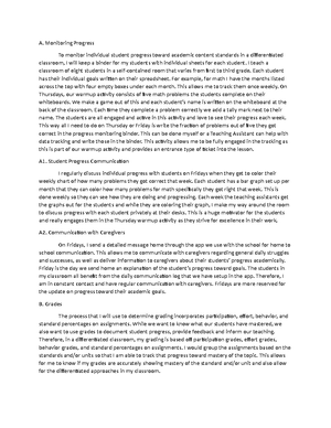 D-187 Task 1-Examining the Differentiated Classroom - EDUC 5287 - WGU ...