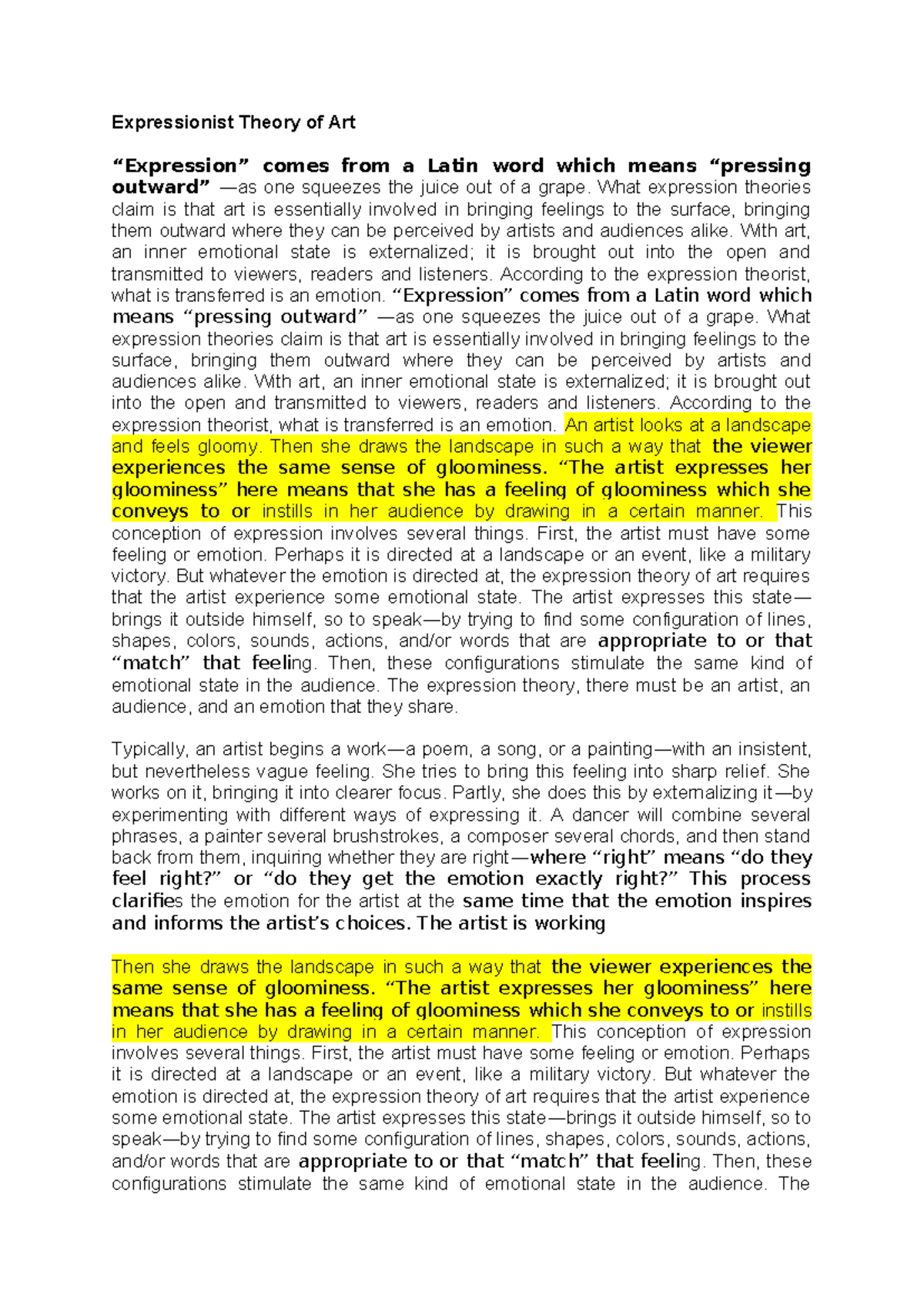 Expressionism - FOR ED - Expressionist Theory of Art “Expression” comes ...