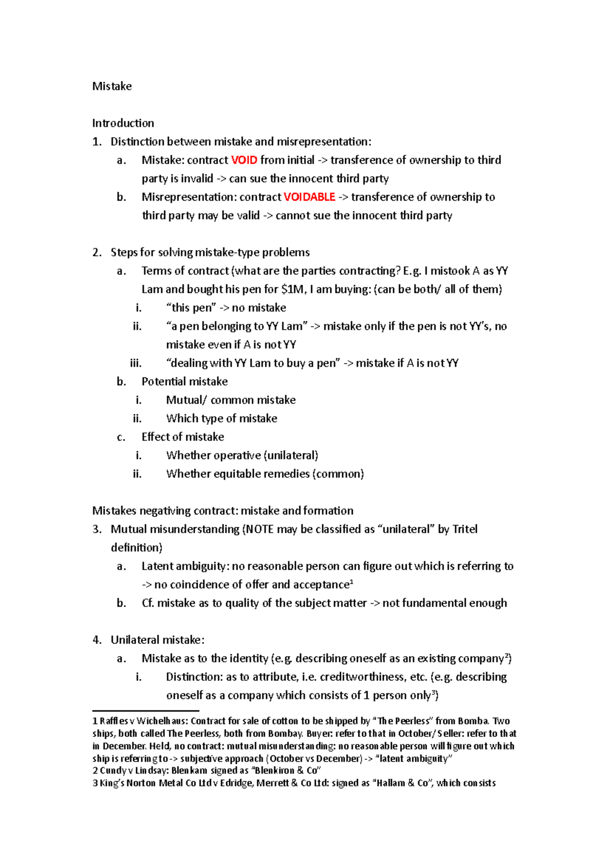 L6 Mistake - Mistake Introduction Distinction between mistake and ...
