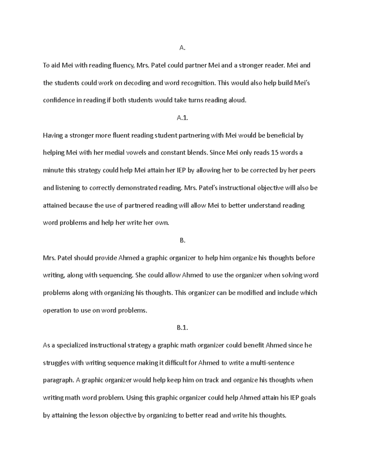 Mrs Patel's Lesson Plan Breakdown - D152 - WGU - Studocu