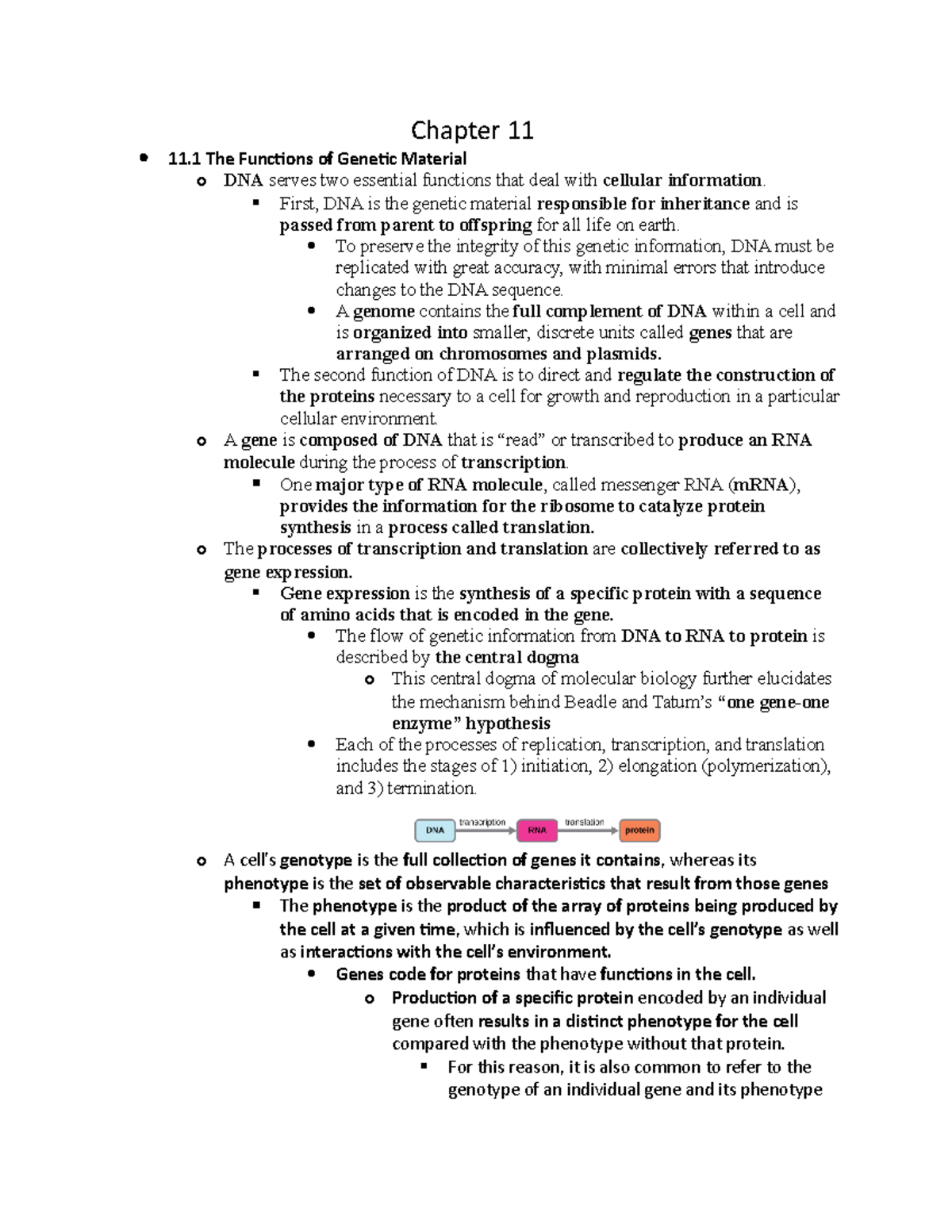 Chapter 11 - n/a - Chapter 11 11 The Functions of Genetic Material o ...