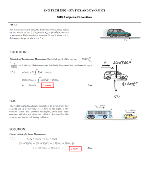 Assignment 6 - work and energy method - ENG TECH 3SD3 – STATICS AND ...