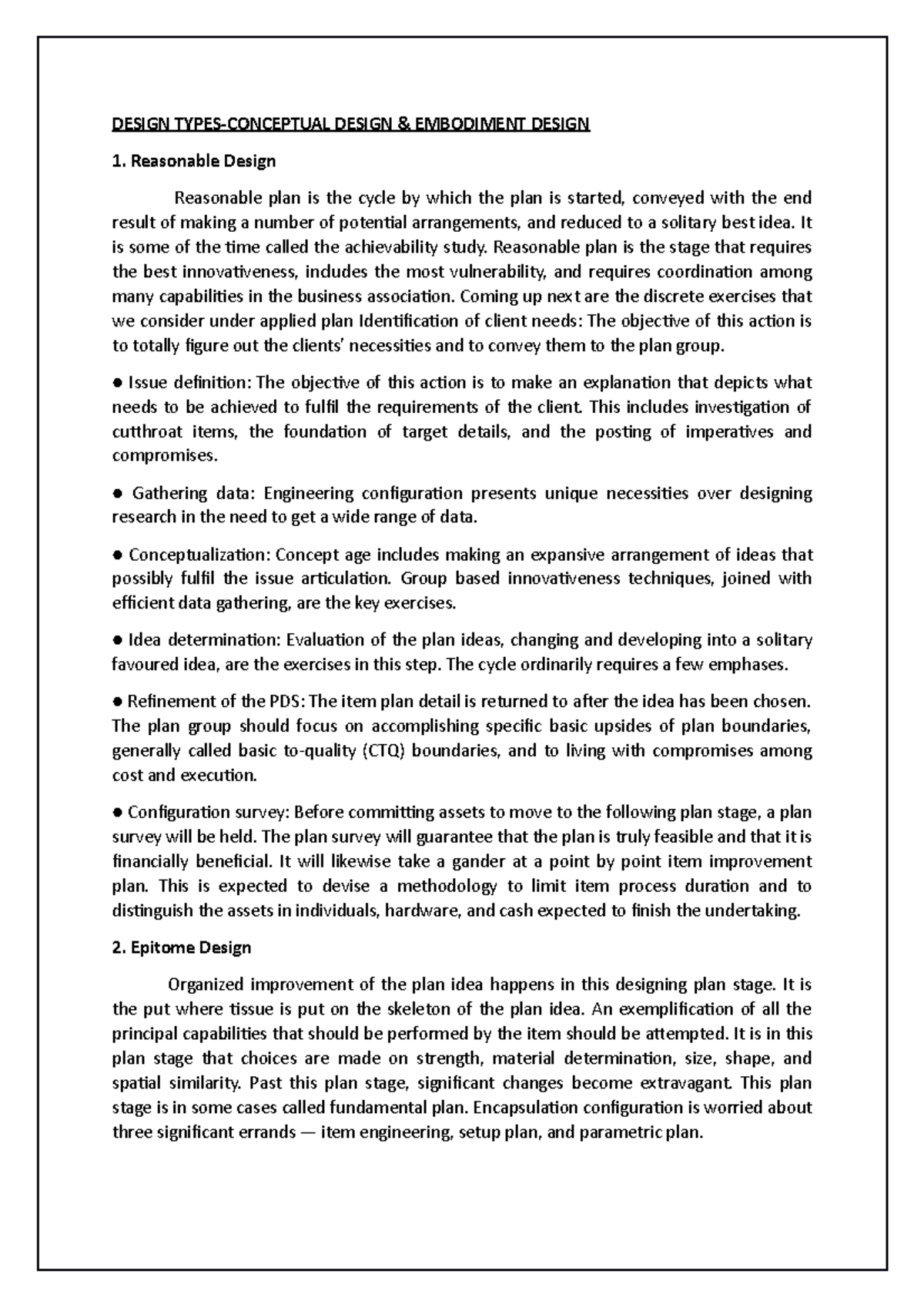 Conceptual Design and Embodiment Design - DESIGN TYPES-CONCEPTUAL ...