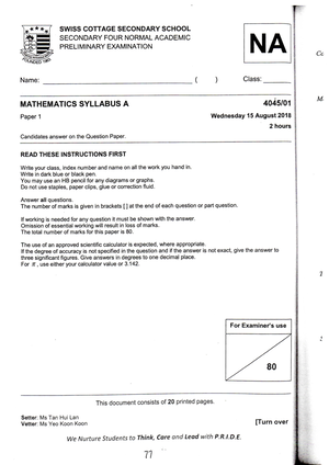 Main notes - nil - MATH 233 - Linear Algebra I Lecture Notes Cesar O ...