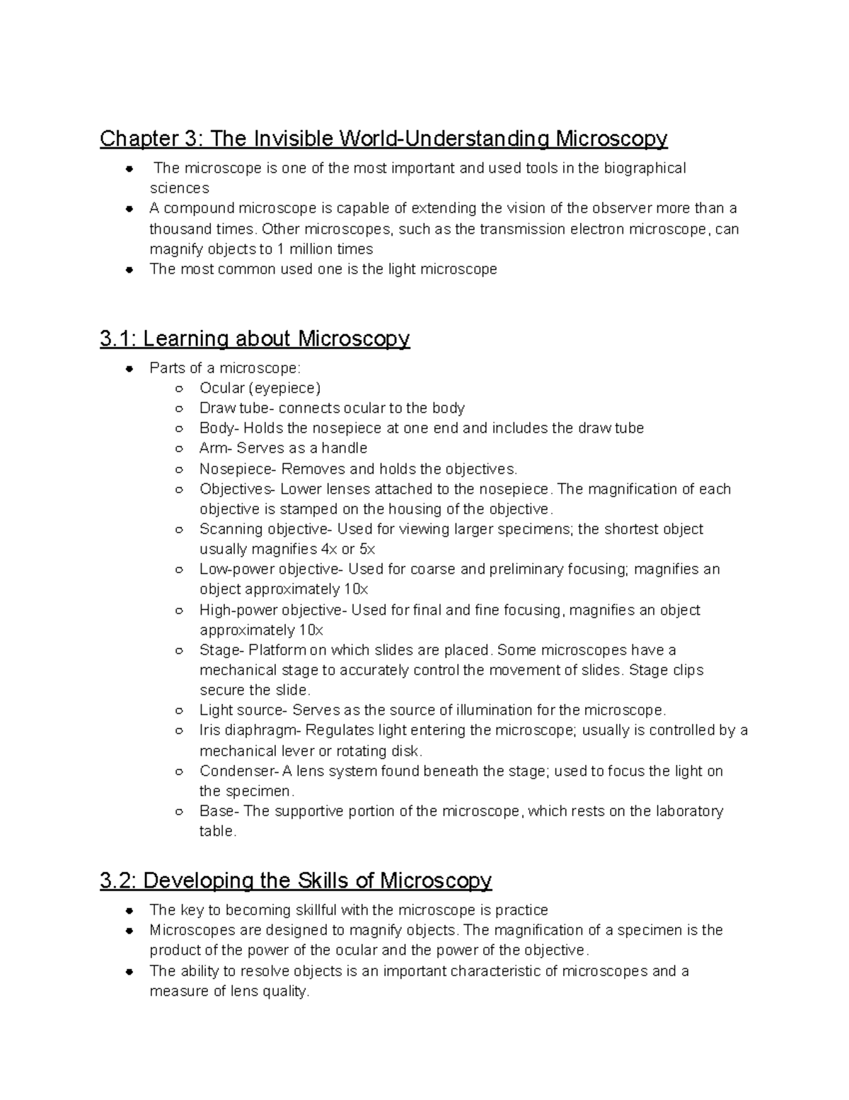 Biology 1760 Chapter 3 - Chapter 3: The Invisible World-Understanding ...