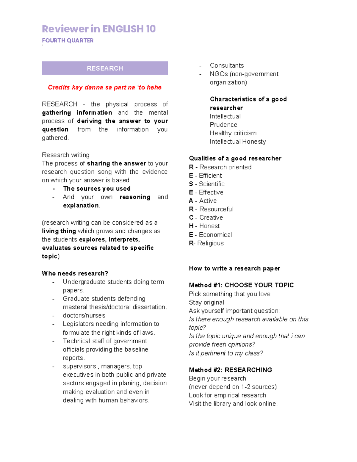 English reviewers - yesyeysyeyeyzysyyeysysyyeyeys - FOURTH QUARTER ...
