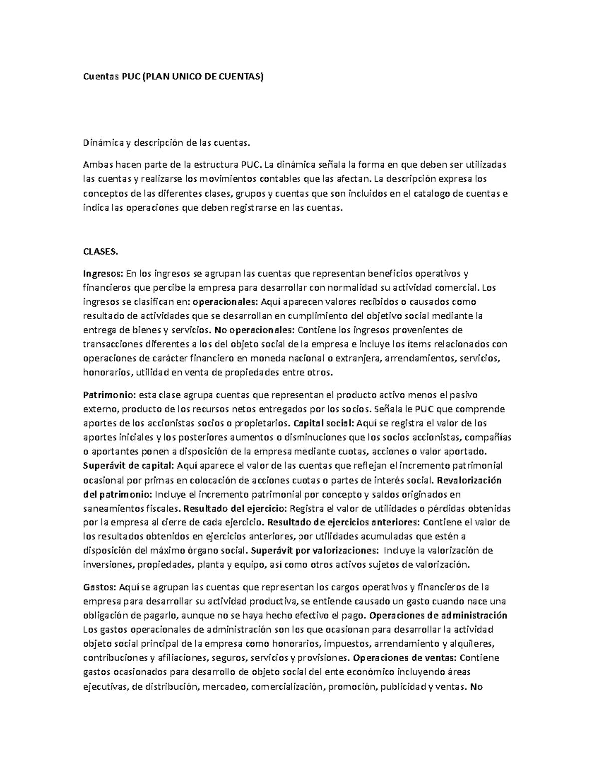 Cuentas PUC - Pequeños resumenes de contabilidad y administracion de ...