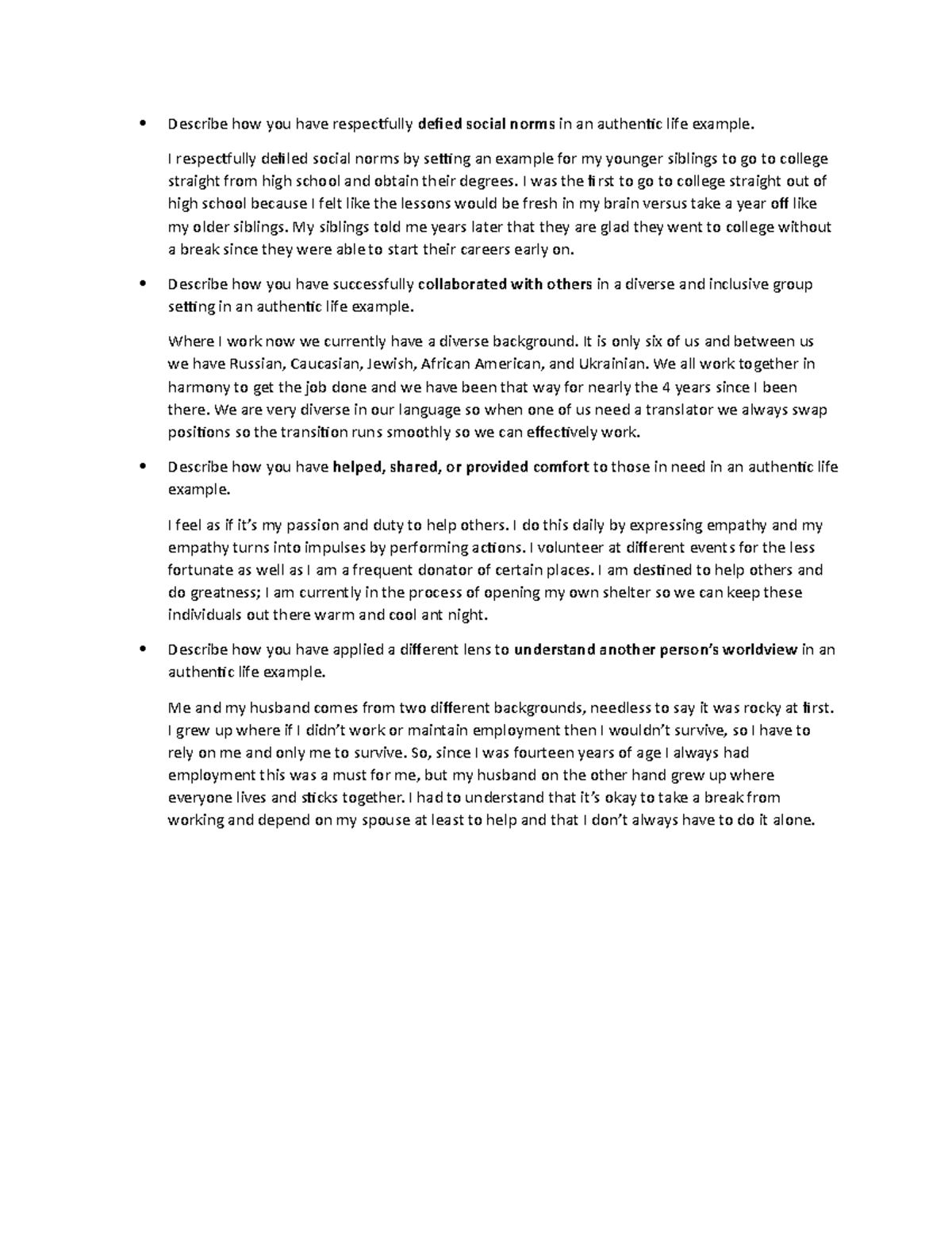 Module Eight journal activity - Describe how you have respectfully ...