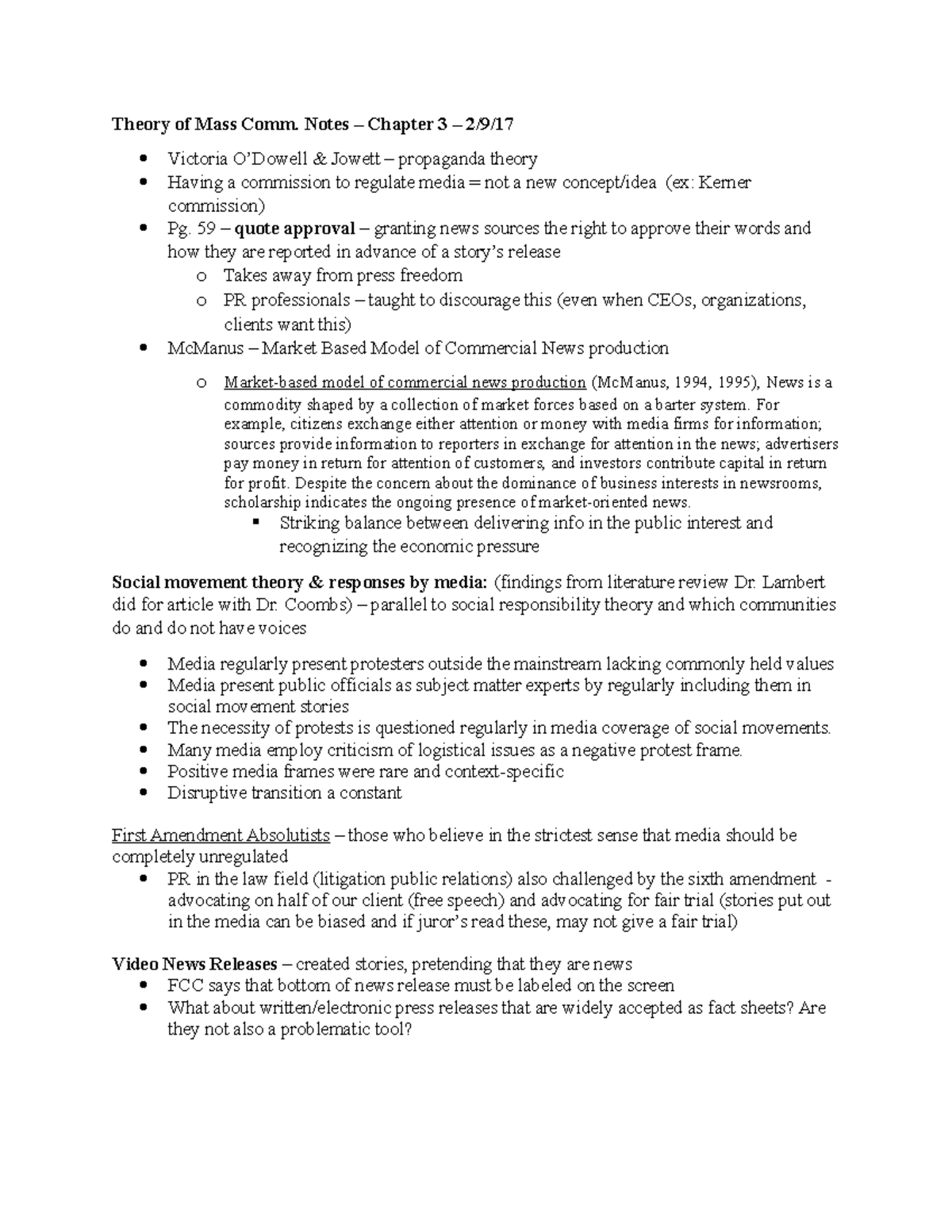 Theory of Mass Comm. Notes – Chapter 3 – 2 - Theory of Mass Comm. Notes ...