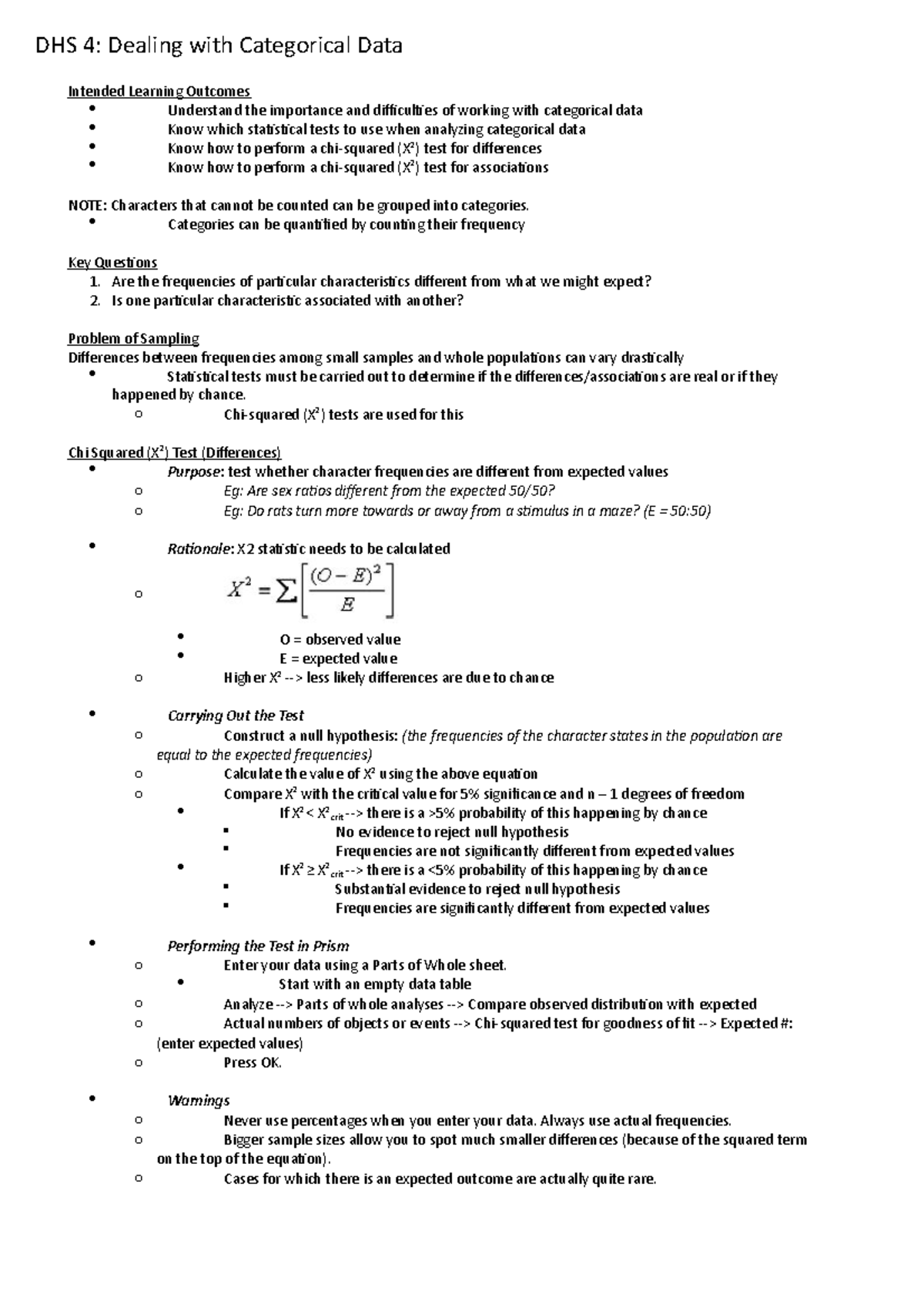 Dhs 4 notes abc - DHS 4: Dealing with Categorical Data Intended ...