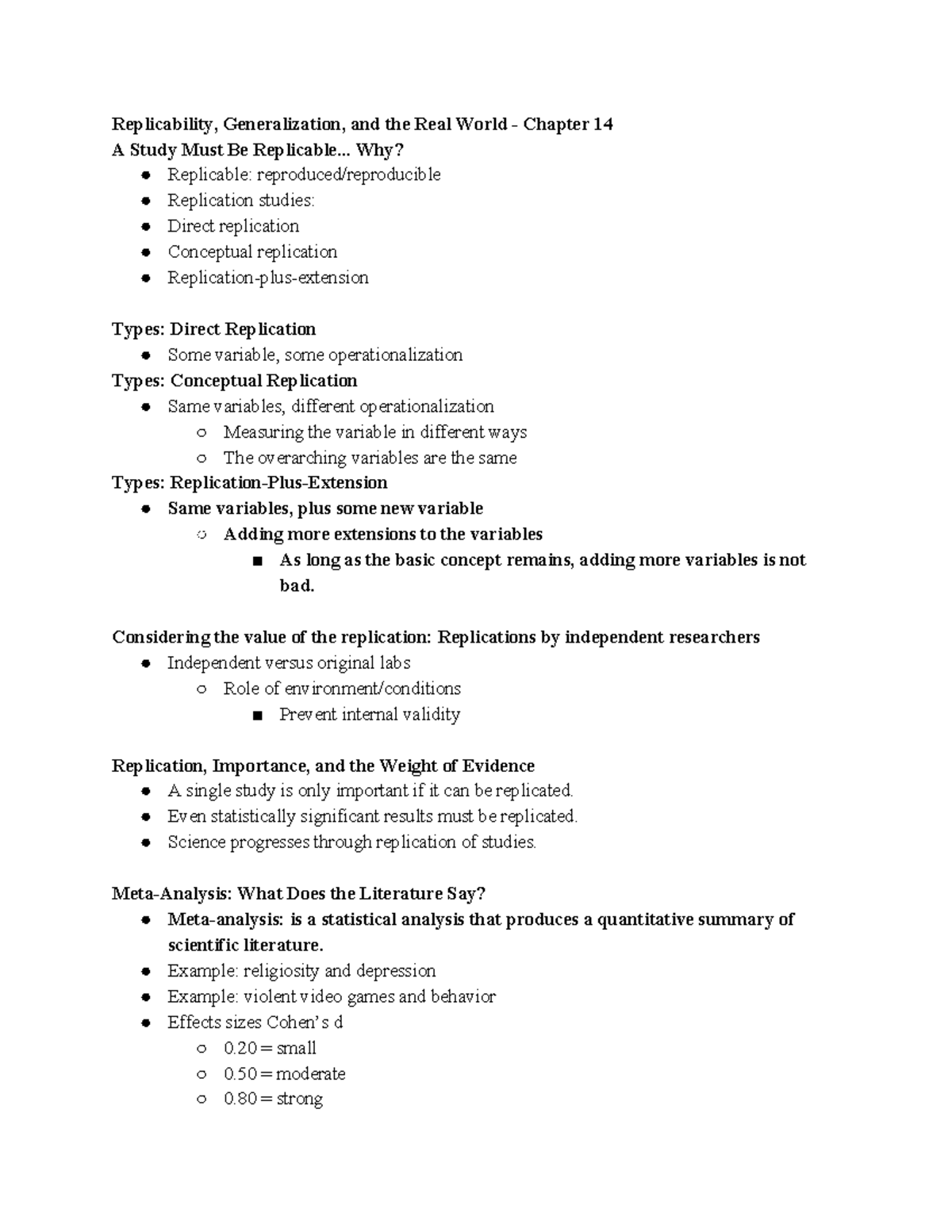 Replicability, Generalization, and the Real World - Chapter 14 - .. Why ...