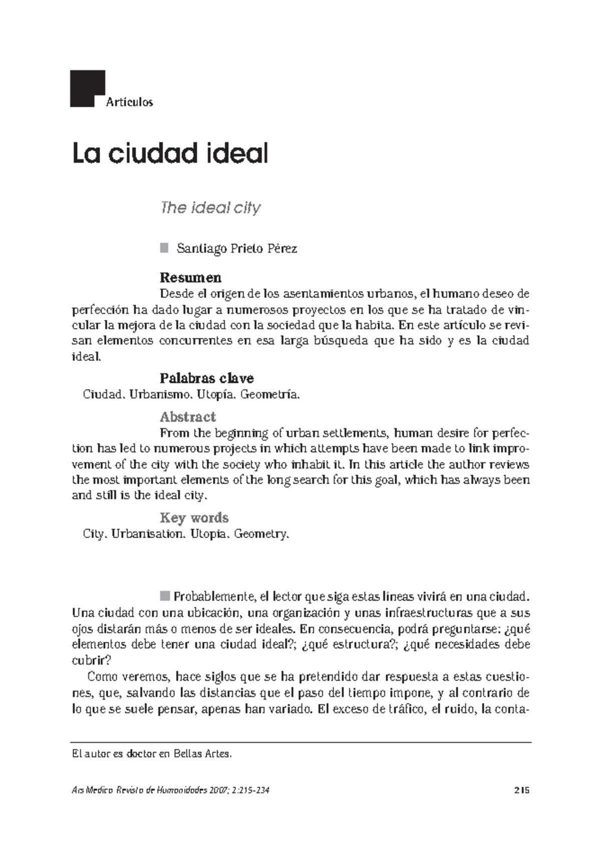 La ciudad ideal - material de apoyo para la clase de urbanismo - La ...