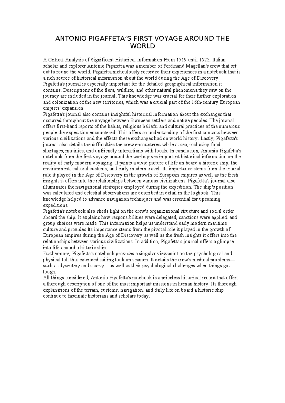 Antonio Pigaffeta - Pigafetta meticulously recorded their experiences ...