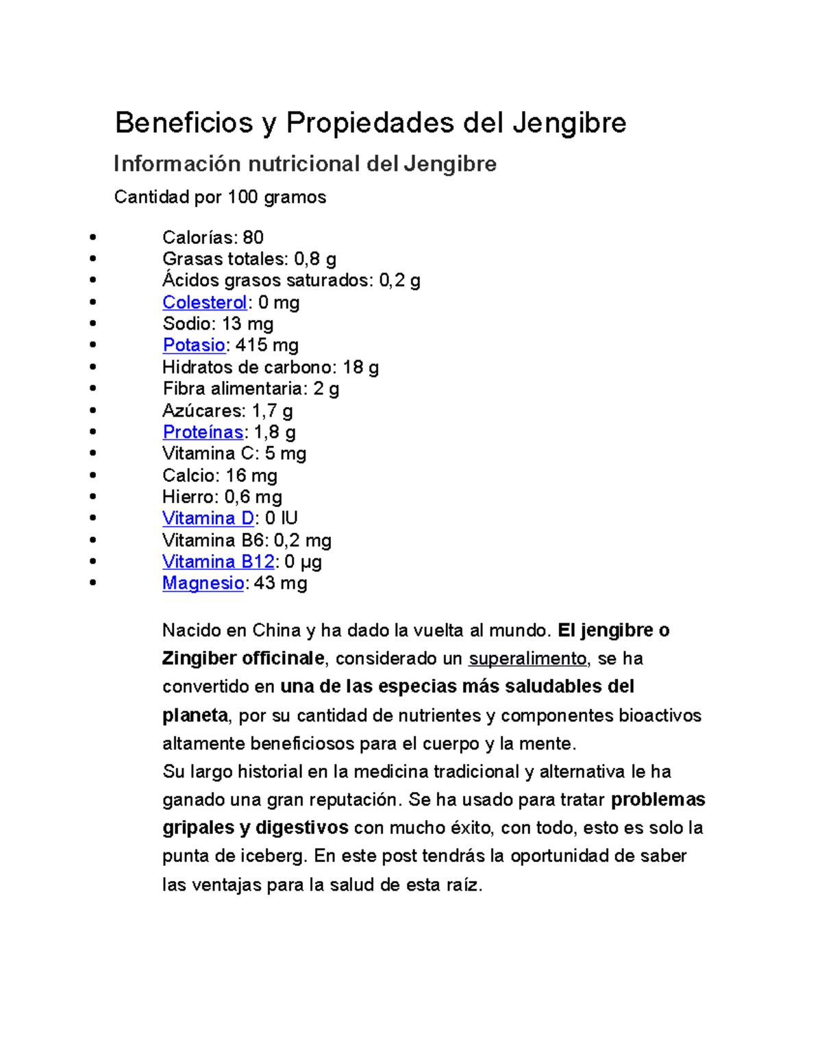 Beneficios y Propiedades del Jengibre - Beneficios y Propiedades del ...