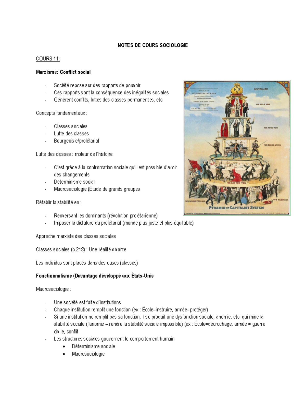 Notes de cours sociologie - NOTES DE COURS SOCIOLOGIE COURS 1 1 ...