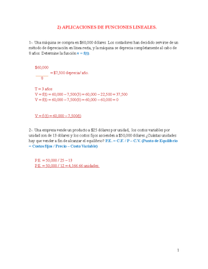 01 Evidencia 1 - EJERCICIOS DE ECUACIONES LINEALES - Contador P ̇blico Matem·ticas Aplicadas ...