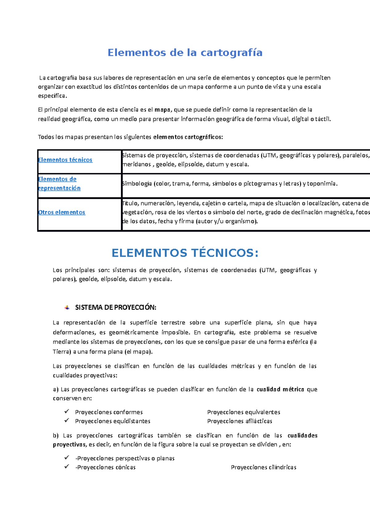 Elementos cartograficos - Elementos de la cartografía La cartografía ...