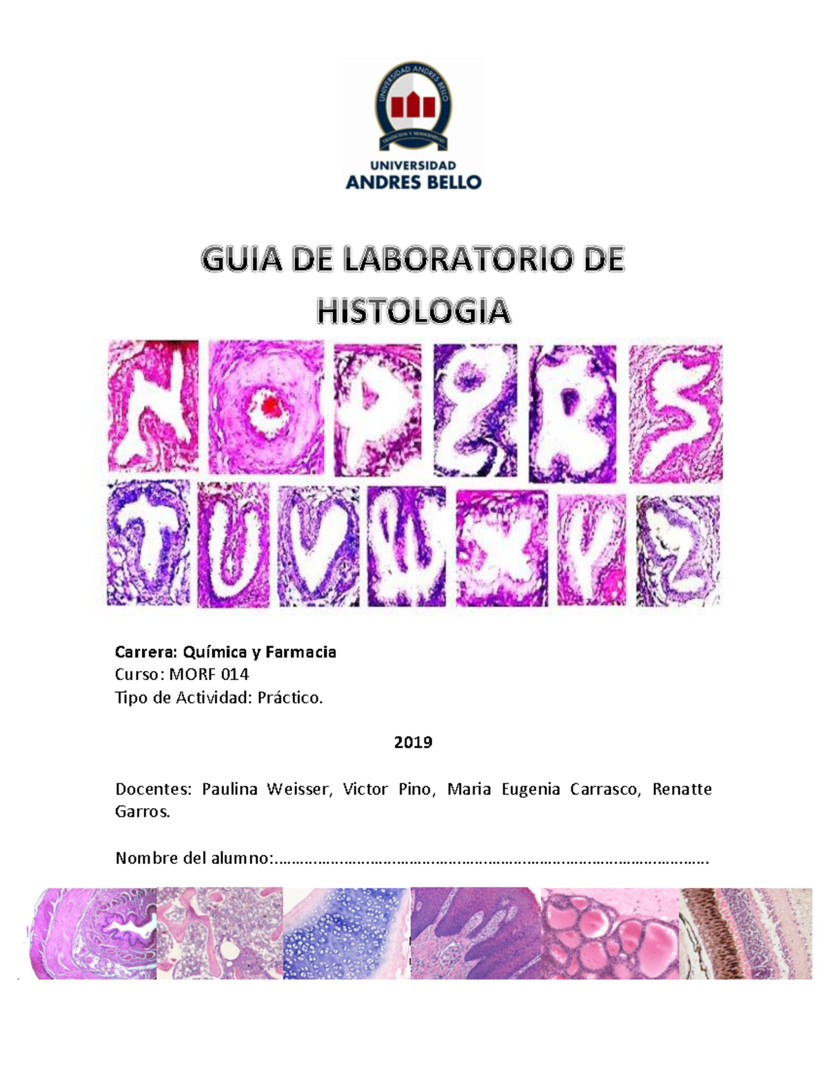 GUIA DE Laboratorio DE Histologia Quimica y farmacia - Warning: TT: undefined function: 32 ...