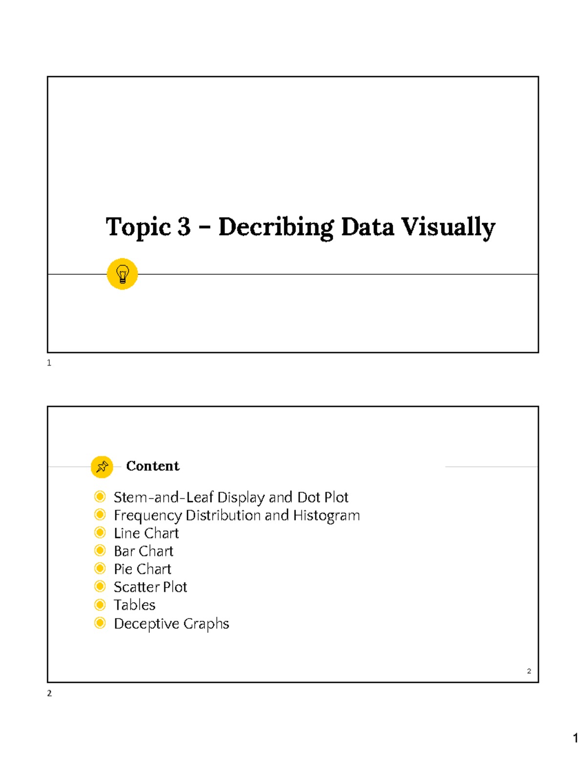 PDF - Topic 3 - Describing Data Visually - Topic 3 – Decribing Data Visually Content Stem-and ...