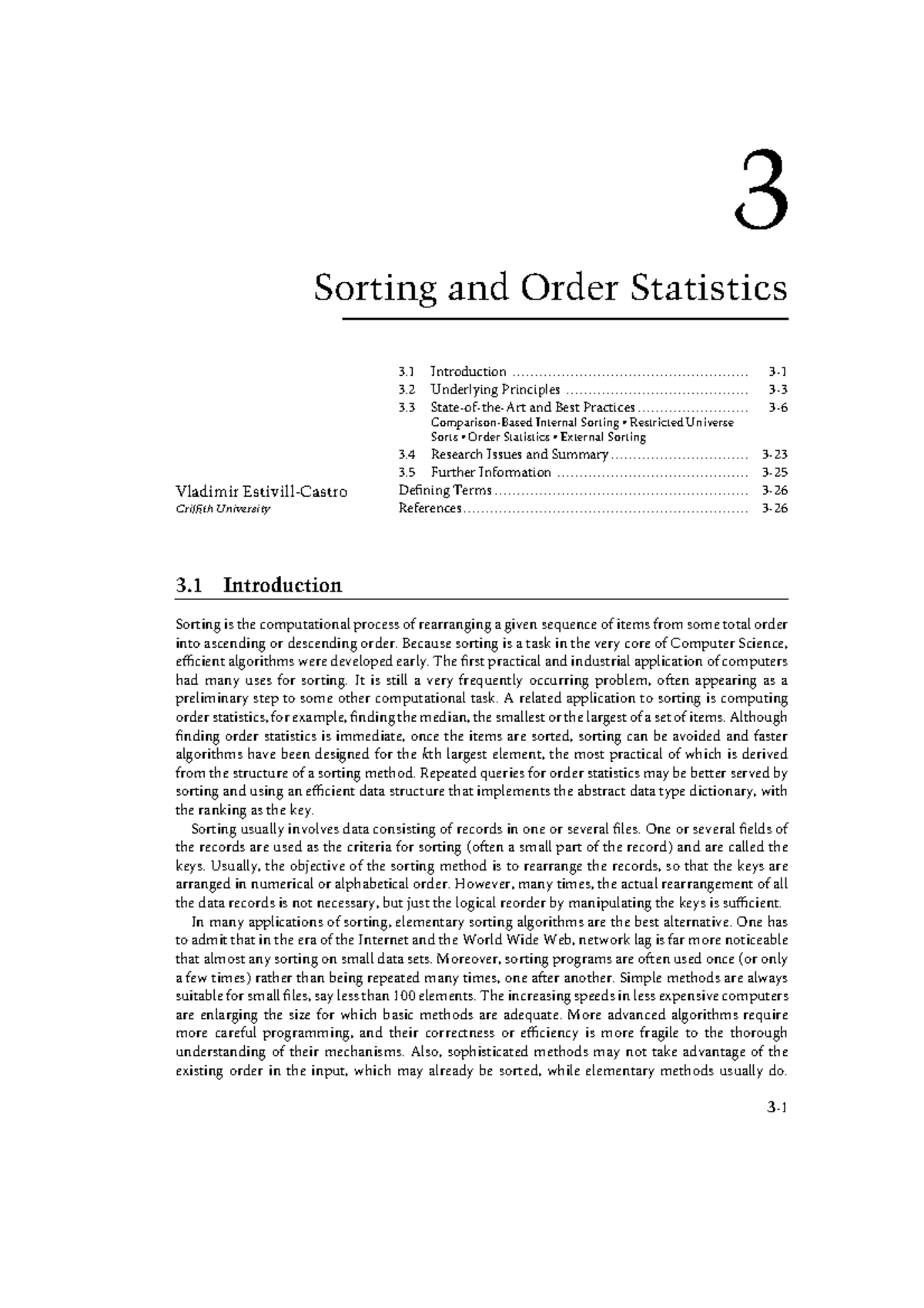 1882757 - Baicsy - 3 Sorting and Order Statistics Vladimir Estivill ...